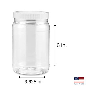 Smart Solutions Clear Plastic Mason Jars (32 oz 6 Pack)