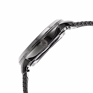 Fossil Men's Neutra Automatic Stainless Steel Mesh Three-Hand Skeleton Watch, Color: Smoke (Model: ME3185)