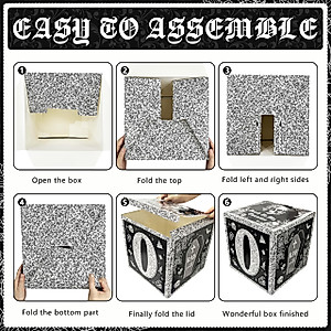 Death to My 20s Decorations 30th Birthday Decorations Boxes for Her Him, Rip to My 20s Balloon Blocks Black Balloon Boxes with Letters for Funeral for My Youth Dirty 30 Birthday Party Supplies