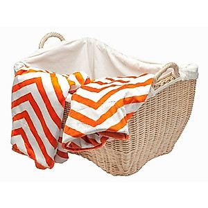KOUBOO 1060053 Wicker Laundry Basket with Liner, 21.5" x 16" x 15.5", Natural Color