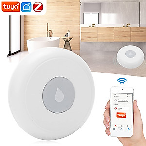 Water Leak Detector for Zigbee, Intelligent Wireless Water Alarm, Water Sensor Overflow Flood Leakage Alerts for Tuya, Linkage Alarm for Kitchen Living Room