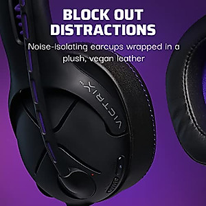 Victrix Gambit Black Wireless and Wired Gaming Headset with Mic - Playstation PS4, PS5 - Esports-Ready Pro Audio, Noise Cancelling Microphone, Ultra-Comfort Over The Ear Headphones