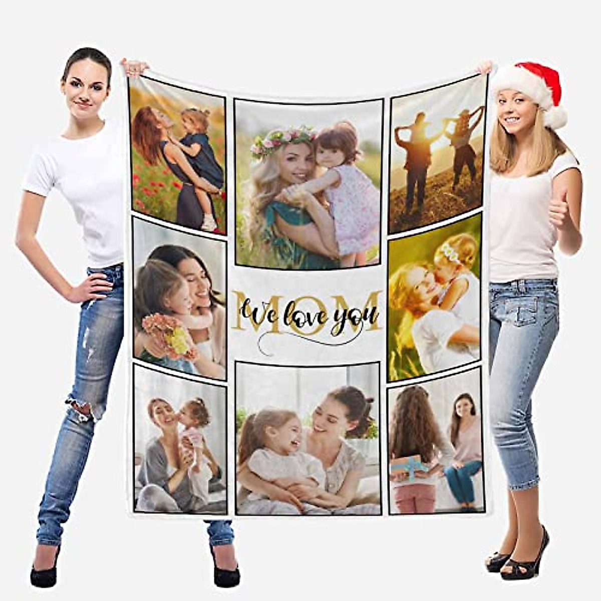 Personalized Photo Blanket for Mom Best Mom Ever Gift for Mother's Day, Customized Mother's Day Blanket 40x50 Inches