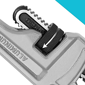 DURATECH 3-Piece Heavy Duty Aluminum Straight Pipe Wrench Set, 10", 14", 18", Adjustable Plumbing Wrench Set, Drop Forged, Exceed GGG standard