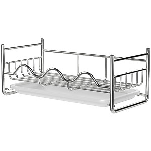 KOYLIM Sink Caddy Sponge Holder - Stainless Steel Kitchen Sink Organizer with Removable Drain Tray - Brush and Dish Soap Dispenser Storage Rack for Kitchen Counter (Silver)