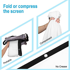 AAJK 150 inch Projector Screen, Portable Projection Screen 16:9 Foldable Washable Spandex Sheet Outdoor Movies Screen，for Indoor Outdoor use(White)