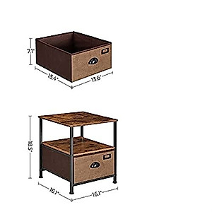 HIGOH Bedside Table Bedside Table with Drawer Fabric Drawer Dresser