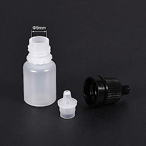 Ofowin [12 Pcs] Plastic Dropper Bottle, 5ml / 0.17oz Small Mouth Dropping Bottles with Black Cap Empty Squeezable Liquid Drop Bottles for Solvents, Oils, Glue, Paint, Essence, E-liquid, E-juice, Saline