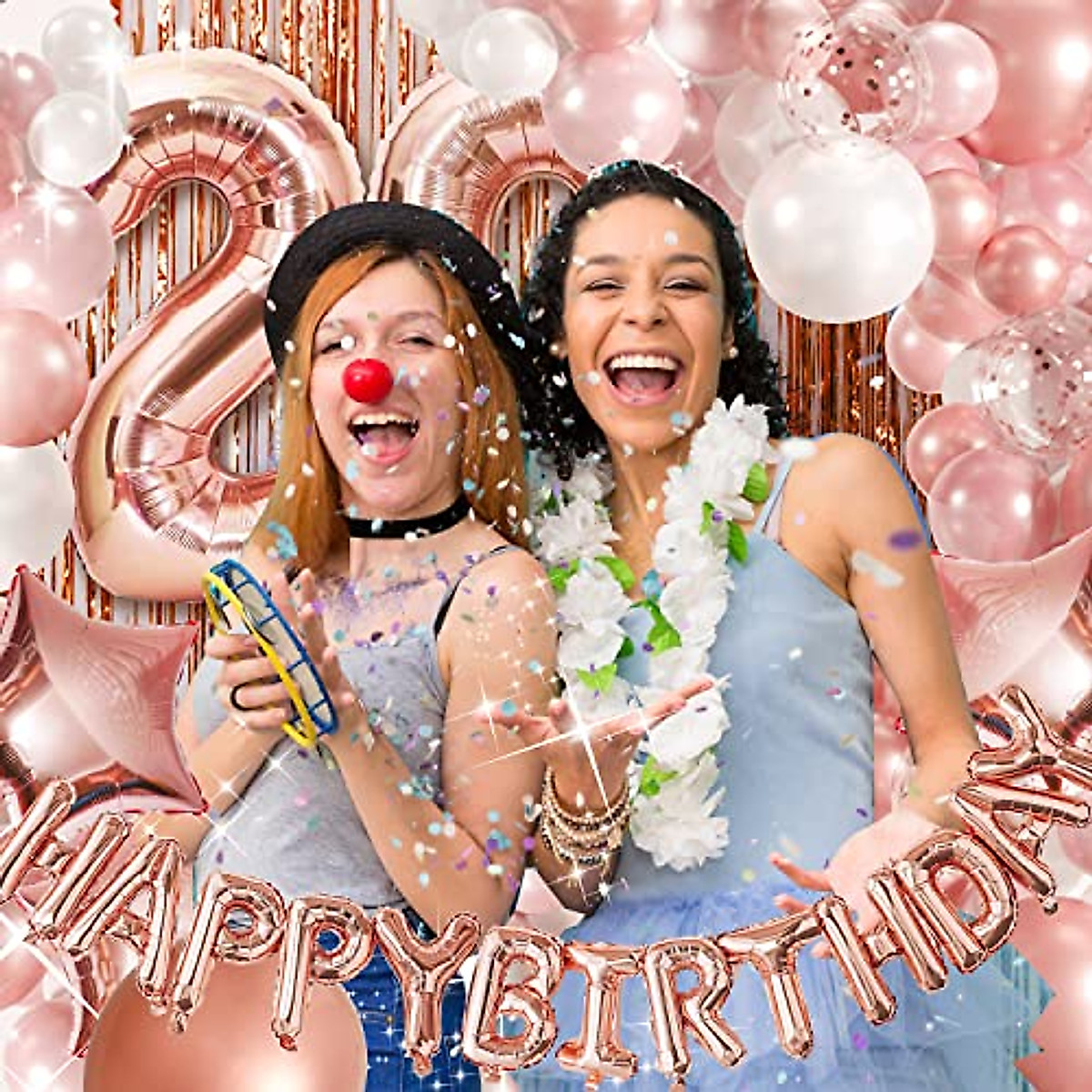 180Pcs Rose Gold Balloon Arch Kit， Rose Gold Balloon Decoration Set for Wedding Baby Shower Birthday Bachelorette Holiday Anniversary Graduation Party Decorations Supplies for Girls and Women