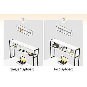 Cubiker L-Shaped Desk with Hutch, 60" Corner Computer Desk, Home Office Gaming Table with Storage Shelves, Space-Saving, White