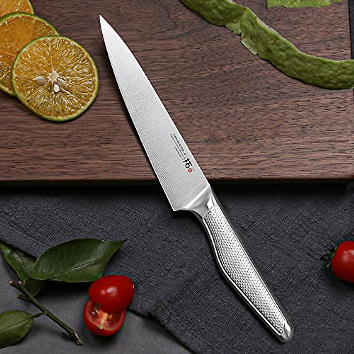 TURWHO Chef Utility Knife 6 inch Ultra Sharp Food Knife with Ergonomic Hollow Handle German Stainless Steel Small Kitchen Knife for Cooking Chopping