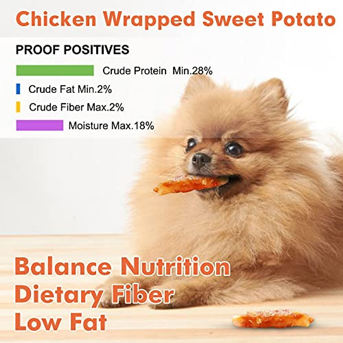 MON2SUN Dog Treats Rawhide Free Chicken Wrapped Sweet Potato Dog Snacks, Gluten&Grain Free Dog Treats for Puppy and Small Dogs, 25oz