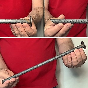 SmartSign Rebar Spikes - Pack of 4, Length 14", Diameter 1/2", Heavy Duty Metal Rebar Stakes for 6ft Parking Curbs/Wheel Stop/Speed Bump, Silver, Made in USA