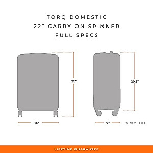 Briggs & Riley Torq Hardside Carry On Luggage with Spinner Wheels 22 inch. USB Charging Port, TSA-Friendly Locks, Easy Access Hinged Front Pocket, Green