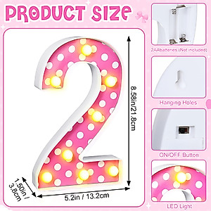 Glooglitter Mouse Birthday Decorations Marquee Light up Number Glowing Mouse Number Sign for 1st 2nd 3rd Boy Girl Kid Birthday Party Decorations Table Centerpieces Bedroom Wall Decor(Pink Number 2)