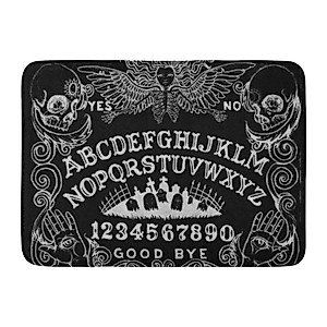 Spirit Witch Board Black Gothic Bath Mat, Goth Occult Witchcraft Bathroom Rugs Soft Bath Rugs Non Slip, Washable Floor Rug Floor Mat Home Decor for Kitchen Bedroom(16x24)