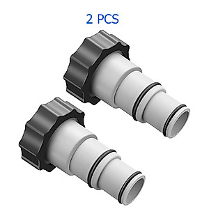 YMHYJY Replacement Hose Adapter w/Collar for Intex Above Ground Swimming Pool, 1.5" to 1.25" Hose Adapter for Threaded Pumps (2 Pieces)