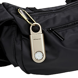 130dB Personal Safety Alarm Strobe Light. Loud Sound Keychain Siren with Carabiner for Women, School Children, Night Runners, Hiking. Bear Alarm Deterrent. SOS Emergency Self Defense Alerts. Gold