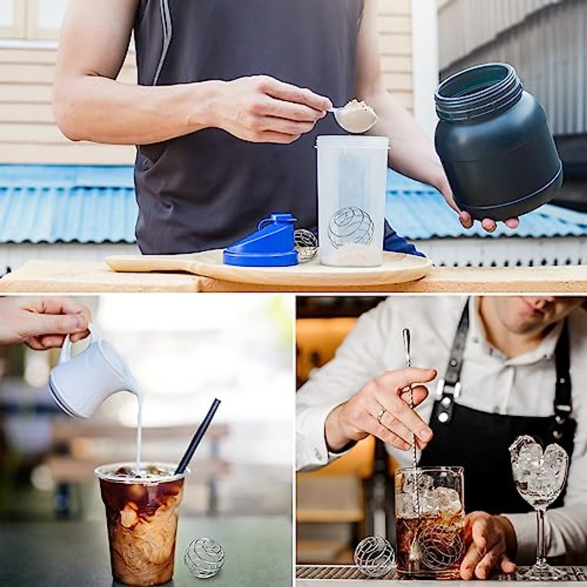 Onkuly 6 Pcs Shaker Balls Replacement Shaker Bottle Ball 2 Sizes Stainless Steel Mixing Balls for Protein Shaker, Drinking Bottle