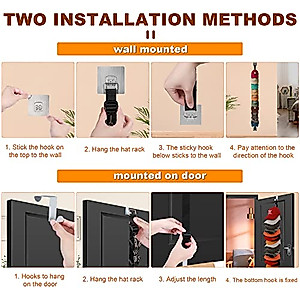 Hat Rack for Baseball Caps Hat Organizer Holder for Over The Door &Wall , 20 Clips Holds Up to 20-40 Caps, Hat Storage for Closet, Baseball Cap Rack for Wall Hanger, for Winter Beanie & Accessories