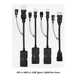 The Dongler Loaded - ProAV 4K HDMI Dongle Adapter Ring - Supports up to 32Gbps Input, 4K with HDR - Includes Combination Lock with (4) Pigtail Dongle Adapters