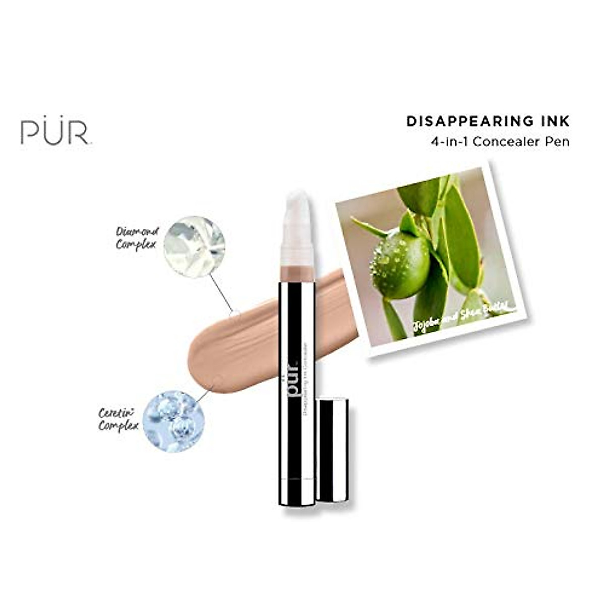 PÜR MINERALS Disappearing Ink 4-in-1 Concealer Pen, Light, 0.12 Fl Oz (Pack of 1)