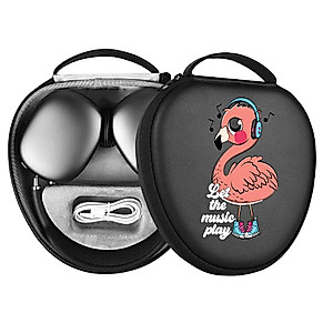 Hard Case for New AirPods Max, Travel Carrying Headphone Case with Flamingo Funny Print Music Earpad Cover Protective Portable Storage Bag Gift APM3