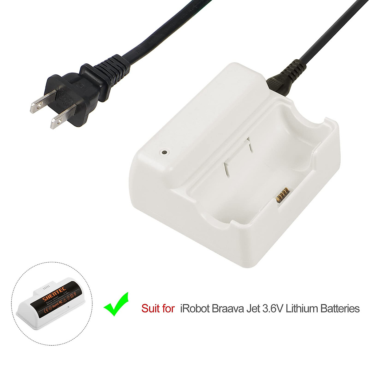 Shentec 3.6V 4000mAh Replacement Battery Compatible with iRobot Braava Jet 240 Floor Mopping Robots, Li-ion Battery with a Charger