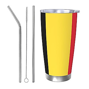 WXZYFP Car cup (single silver rim), can use a straw or drink directly, easy to use.Flag of Belgium