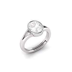 LMDPRAJAPATIS Natural 6X8 MM American Diamond White CZ Zircon 925 Sterling Silver Engagement Ring for Men or Women's Ring