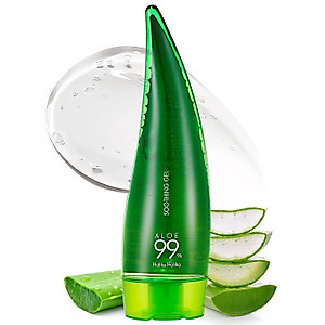 Holika Holika Aloe 99% Soothing Gel, 8.5 Ounce, 250ml - No Sticky 99% Aloe Vera Sunburn Relief - Moisturizing, Fast Absorbing for Face, Skin, Body&Hair