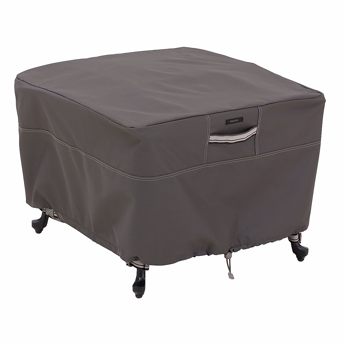 Classic Accessories Ravenna Water-Resistant 26 Inch Square Patio Ottoman/Table Cover, Outdoor Table Cover