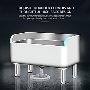Commercial Floor Mop Sink,Stainless Steel Mop Service Basin,Standing Industrial Slop Sink Serveware Mop Sink,Laundry Slop Sink,Floor Mount Mop Sink Kitchen Business Garages（31.5 * 16.1 * 21.6in)