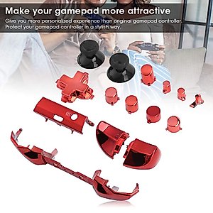 Full Set for Xbox One Slim, Thumbsticks Buttons Mod Replace Part Accessory for Microsoft Xbox One Controller 3.5mm Jack (Red)
