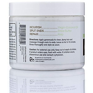 Advanced Clinicals Coconut Oil Hair Mask Treatment Deep Hydration Hair Repair Mask Conditioner To Strengthen Dry, Color-Treated, Weak Hair & Boost Hair Growth W/Shea Butter & Kelp, 12 Fl Oz