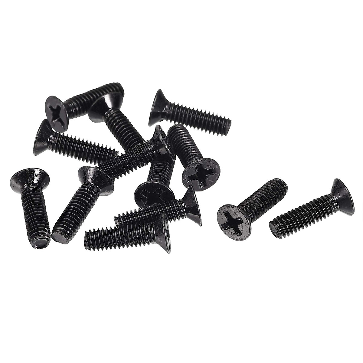 uxcell M4 x 14mm Phillips Screw Fastener Black for Laptop PC TV Fan Switch 200pcs