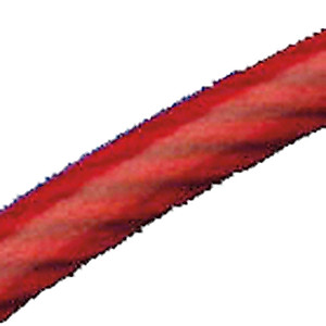 Peakworks OSHA Compliant, Fall Protection 3 ft. Cable Anchor Sling with 2 Eye Rings, PVC Coated Galvanized Cable, 1/4" Thick, Red, V8208003