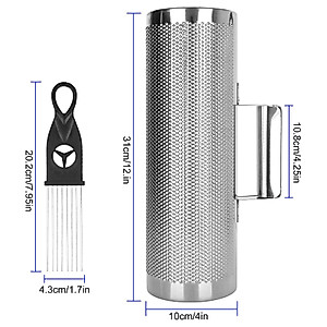 12" x 4" Metal Guiro Shaker Stainless Steel Guiro Instruments with Scraper Musical Instruments Latin Percussion Instrument
