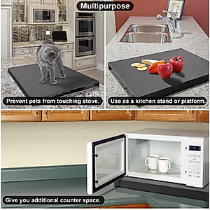 KOZYLAND Stove Cover - Stainless Steel Stove Top Cover Board, Heat Resistant Gas Stove Cover, Black Stove Top Covers for Counter Space, Sink, RV and Electric/Gas Stove Tops (30"L x 22" W x 2.5''H)