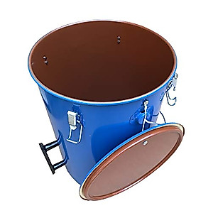 MirOil 30L 6 Gallon Oil Disposal Caddy with Lid Lock | Safe Storage & Transport of Up to 6 Gal of Polishing / Frying Oil | Utility Pail with Heat Shield Fitted Handle | Food Compatible Interior Coating
