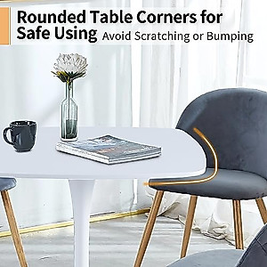 ANDORON Square Dining Table, 32 Inches Kitchen Tulip Table for 2-4 People with MDF Top and Metal Base, Modern Small Space Room Circle Table, End Table Leisure Coffee Side Table (32" - Square, White)