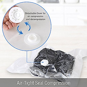 Serene Life Premium Jumbo Vacuum Storage Bags with Hand Vacuum Pump | Easy to Use, Reusable, Zippered Plastic Space Saver Bags for Storage, Travel & Closet Organization