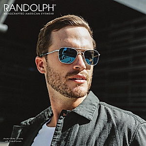 Randolph USA | Bright Chrome Classic Aviator Sunglasses for Men or Women Polarized 100% UV