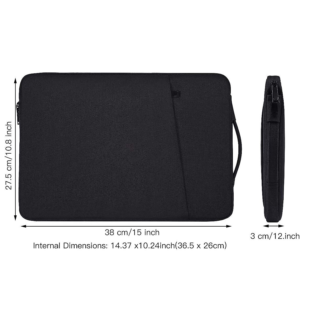 Waterproof Drawing Tablet Sleeve Case Bag for XP-Pen Deco 01 V2/ Artist12 Pro, Huion H610 Pro/ HS610 HS611, UGEE M708, Wacom One, GAOMON PD1161, Black
