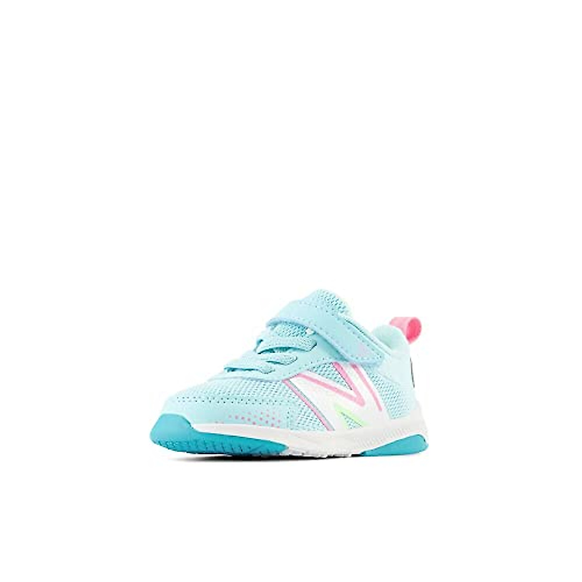 New Balance Girls DynaSoft 545 V1 Hook & Loop Running Shoe, Bright Cyan/Mint Flash/Signal Pink, 2.5 Little Kid