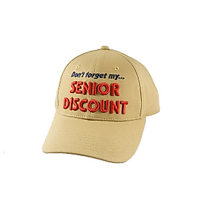 Eakanh Birthday Baseball Cap, Don't Forget My Senior Discount Hat for Dad Grandpa Elders Father's Grandparents Beige