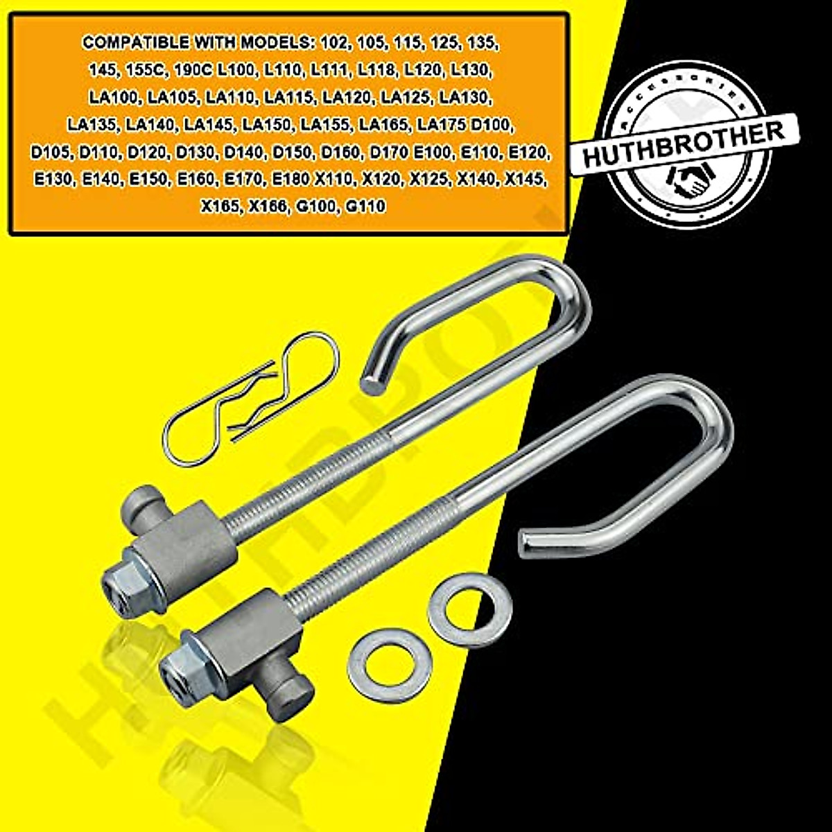 Huthbrother GX24864 GX21718 Deck Lift Hanger Rod kit, Compatible with John Deere 14M7465 GX26085 24M7053, for E130 Deck Lift Link Kit GX24864A GX24864B, Set of 2