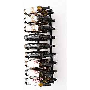 VintageView W Series (3 Ft) - 27 Bottle Wall Mounted Wine Rack (Satin Black) Stylish Modern Wine Storage with Label Forward Design