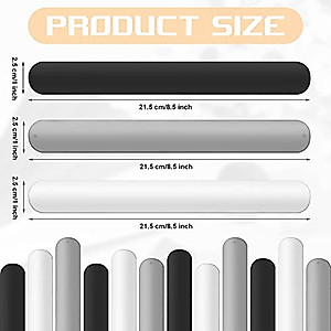Cunhill Wrapping Paper Holder Silicone Paper Slap Bands Wrapping Paper Clamps Wrapping Paper Roll Clips for Home Storage Organization, White Black Grey(9 Pieces)