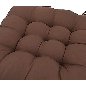 ELFJOY Chair Pad Seat Cushion Set with Back Cushion for Indoor Dining Chair Office Chair Desk Chair (Coffee) 17x17inch+17x21inch